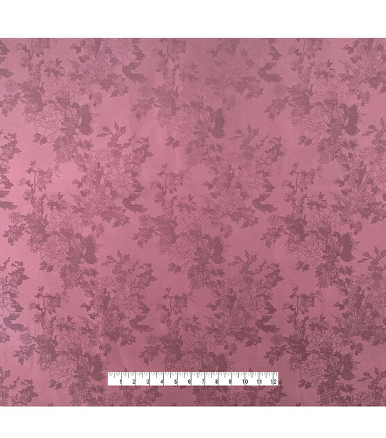 Purple Floral Jacquard Silky Fabric Joann