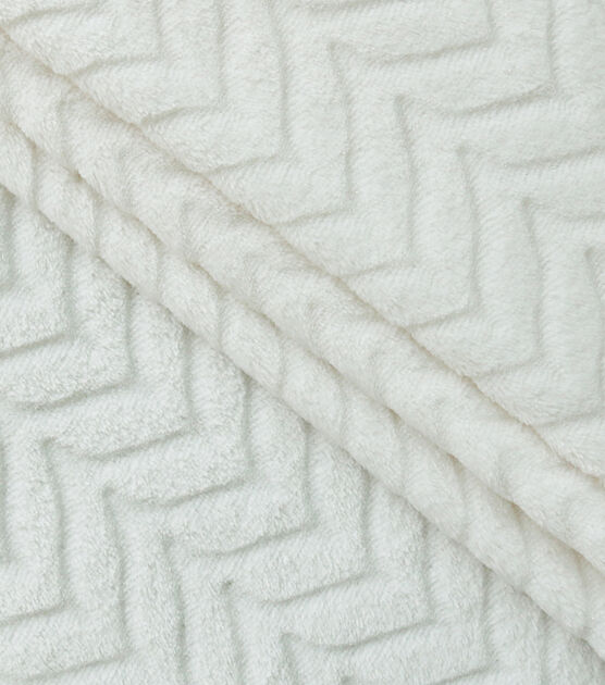 Cream Arrow Embossed Sew Lush Fleece Fabric Joann