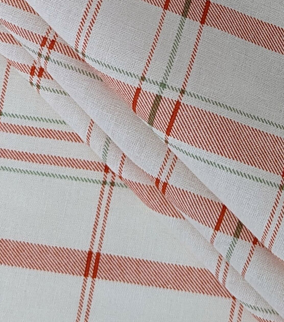 Cream And Orange Plaid Cotton Fabric Joann