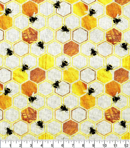 Bees And Honeycomb 1 Piece Cotton Fabric Quarter Joann