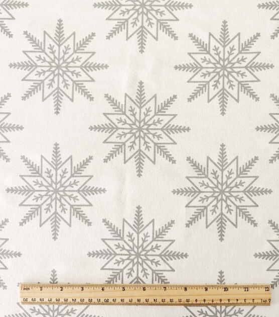 Silver Foil Snowflakes Christmas Flannel Fabric Joann