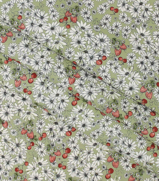 Flowers And Berries On Sage Quilt Cotton Fabric By Keepsake Calico Joann