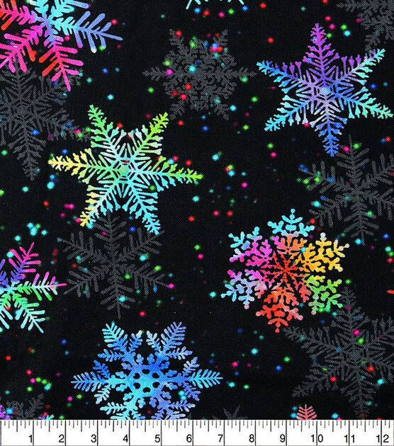 Multicolor Snowflakes Christmas Cotton Fabric Joann