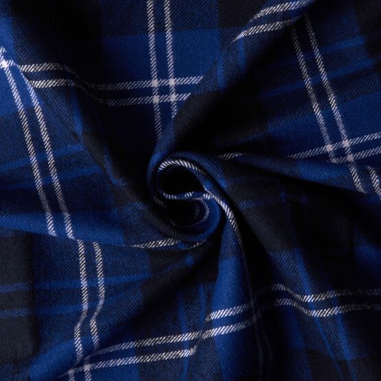 Eddie Bauer Blue Brushed Tartan Plaid Shirting Fabric Joann