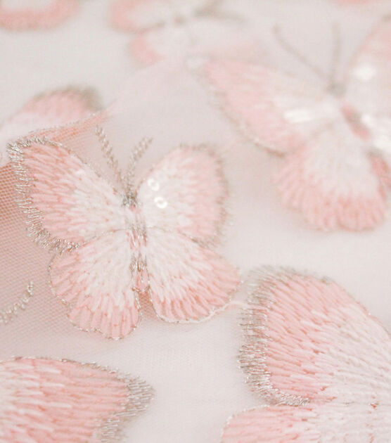 Light Pink Sequin Butterfly Mesh Fabric By Sew Sweet Joann