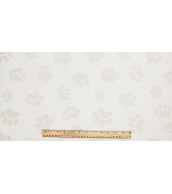 Cream Embossed Paw Prints Sew Lush Fleece Fabric Joann