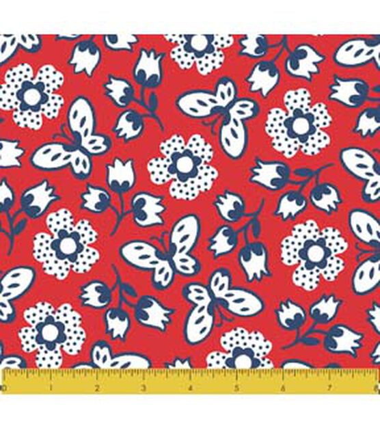 Stitch And Sparkle Butterflies On Raspberry Cotton Fabric Joann