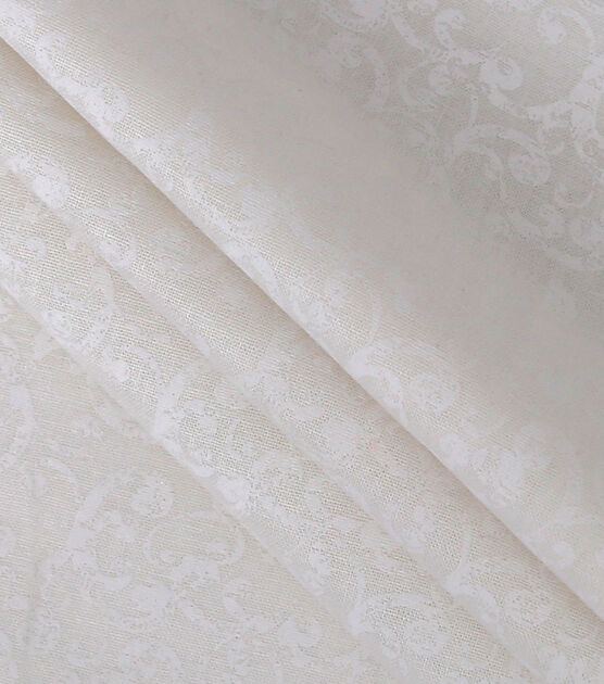 Ornate Textured Scrolls White Cotton Fabric By Keepsake Calico Joann
