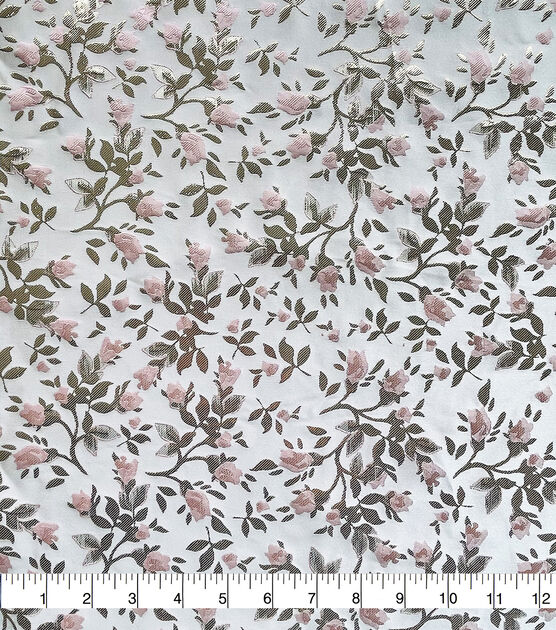 Floral On Vines Brocade Metallic Apparel Fabric Joann
