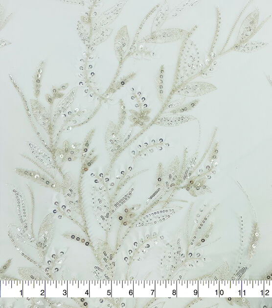 Bridal Sequin Beaded Vines On Mesh Fabric Joann
