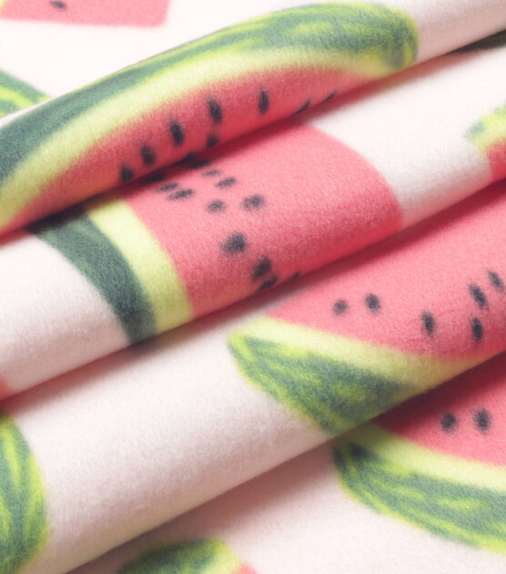 Bold Summer Watermelon Slices On Pink Blizzard Fleece Fabric Joann