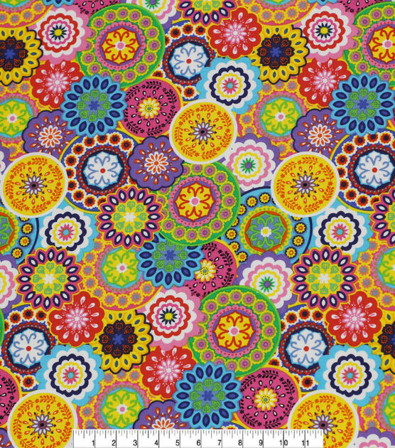 Bright Packed Circle Geometrics Quilt Cotton Fabric By Keepsake Calico