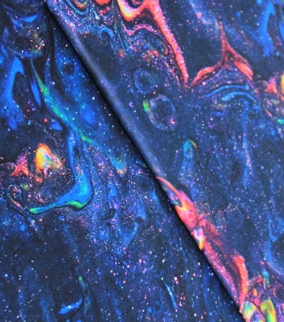 Navy Galaxy Swirl Double Brushed Jersey Knit Fabric Joann