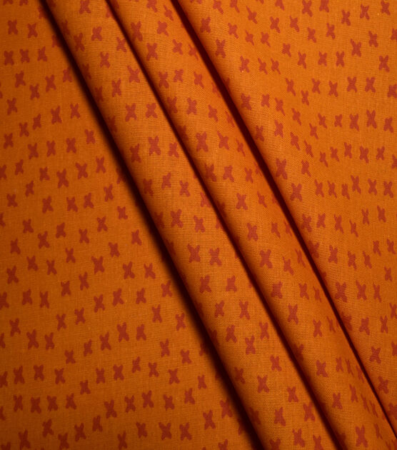X Print On Orange Quilt Cotton Fabric By Quilters Showcase Joann