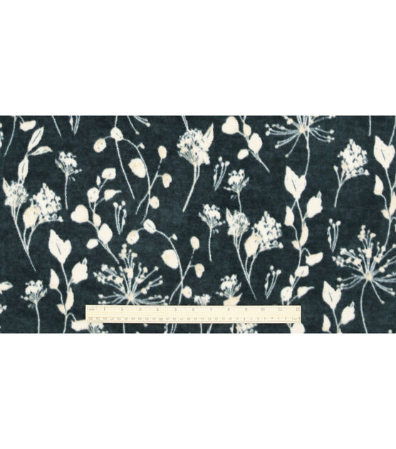Black Floral Luxe Fleece Fabric Joann