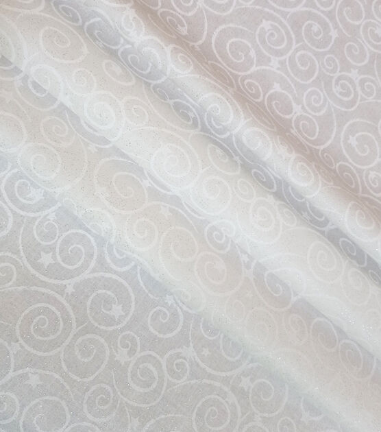 Stars On Swirls White Glitter Cotton Fabric By Keepsake Calico Joann