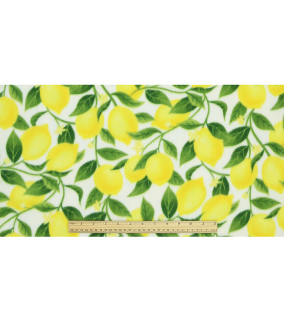 Yellow Bold Summer Lemon Branches Anti Pill Plush Fleece Fabric Joann