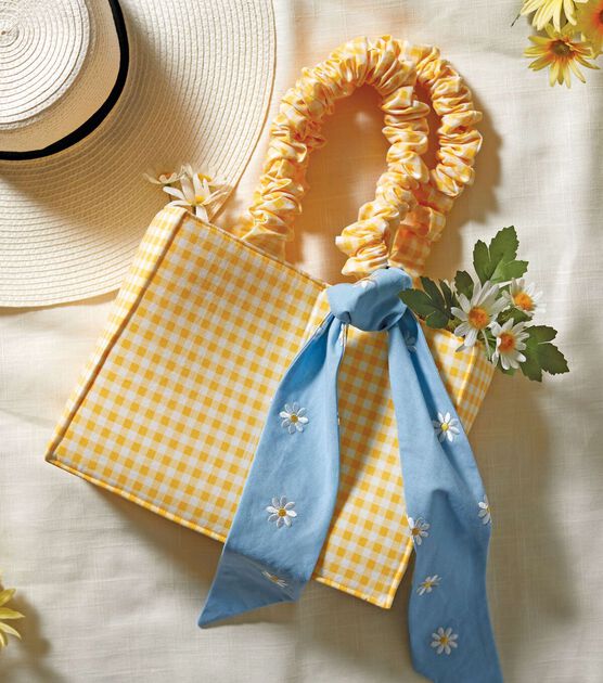 Eddie Bauer Yellow Yarn Dyed Checkered Cotton Fabric Joann