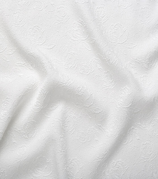 Bridal White Small Rose Jacquard Bridal Collections Fabric Joann