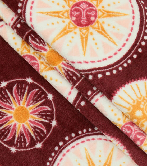 Celestial Sunshines On Red Sew Lush Fleece Fabric Joann