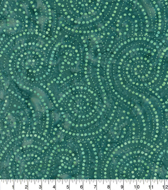 Teal Dotted Swirls Batik Cotton Fabric Joann