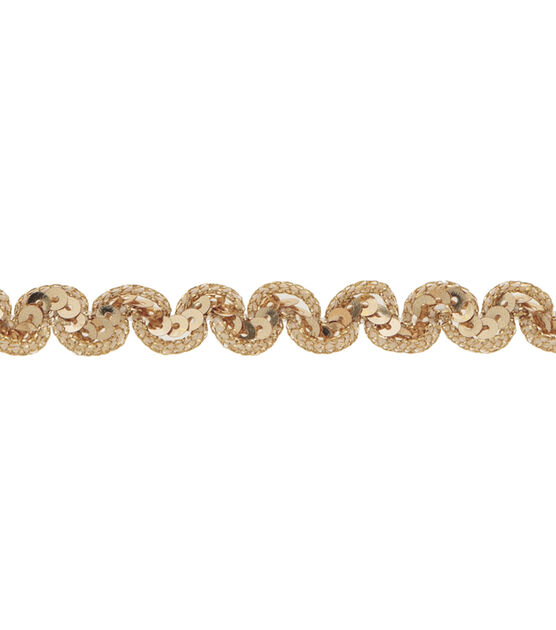 Simplicity Sequin Scroll Gimp Trim 05 Gold Joann