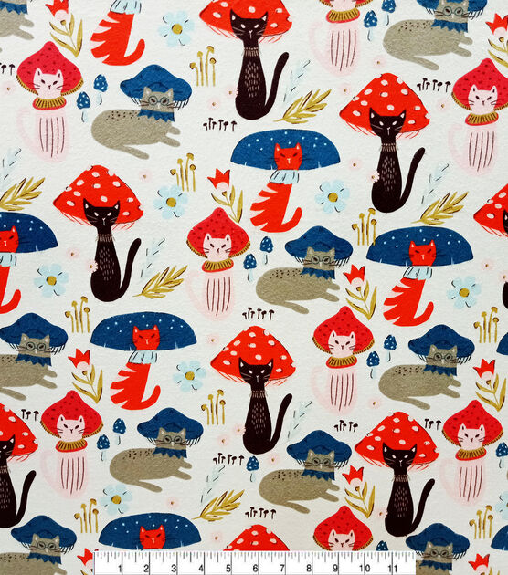 Mushroom Cats Super Snuggle Flannel Fabric Joann