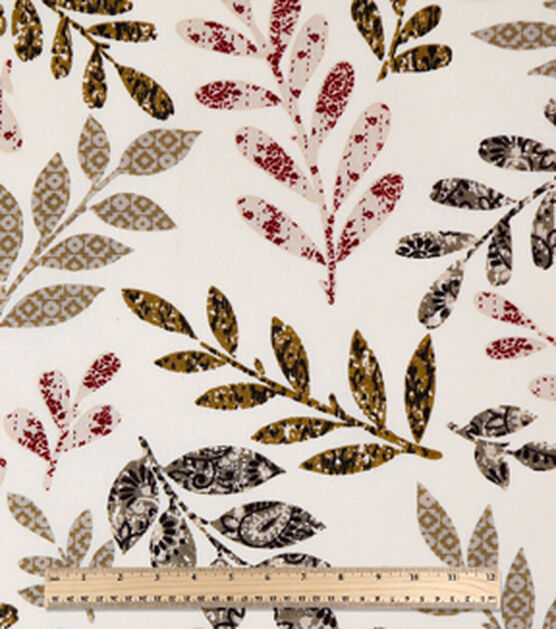 18 X 20 Leaves On Cream Cotton Fabric Quarter 1pc By Keepsake Calico
