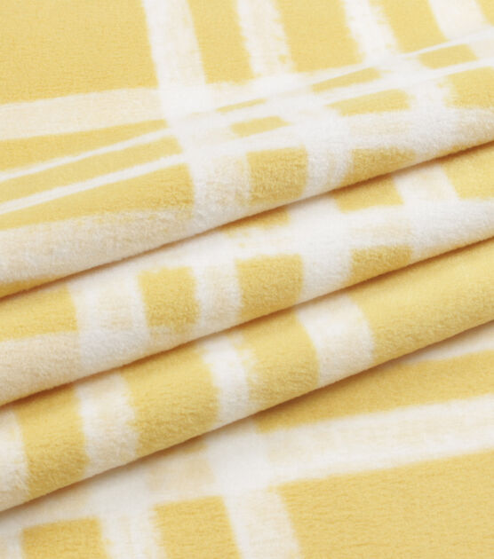 Yellow And White Plaid Anti Pill Fleece Fabric Joann