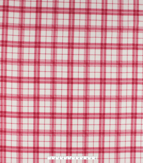 Cream And Red Plaid Anti Pill Fleece Fabric Joann