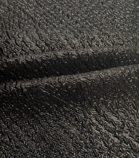 Black Textured Metallic Brocade Fabric Joann