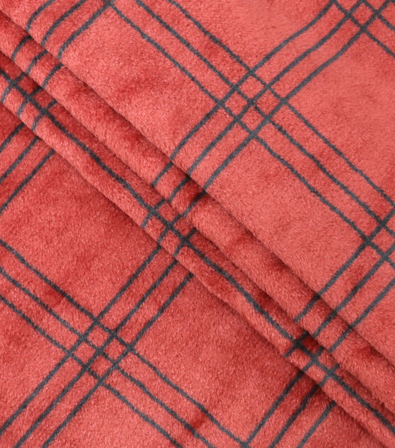 Tapestry Red Plaid Sew Lush Fleece Fabric Joann