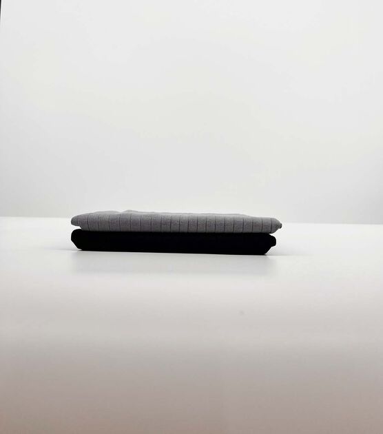 Gray Solid Drop Needle Interlock Knit Fabric Joann