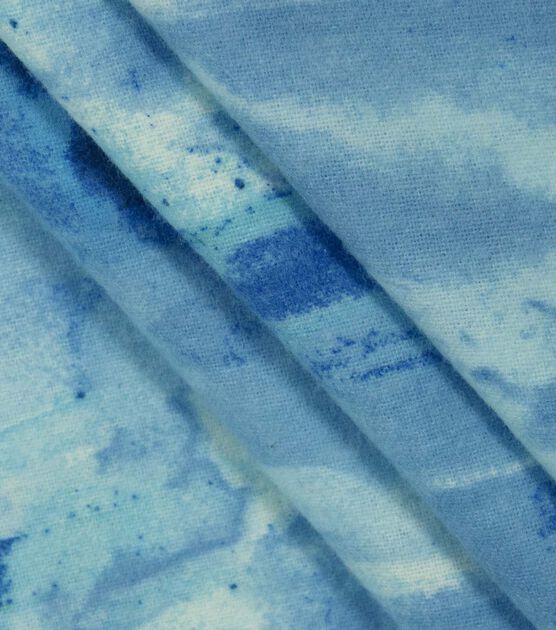 108 Wide Blue Watercolor Strokes Flannel Fabric Joann