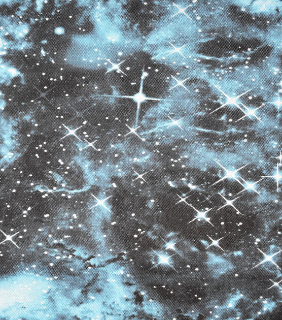Teal Galaxy Novelty Metallic Cotton Fabric Joann
