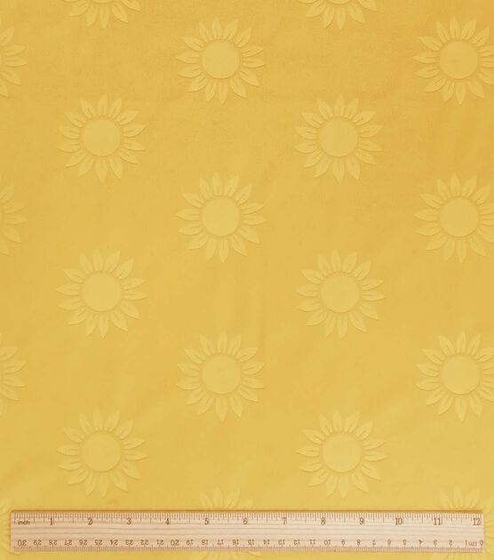 Embossed Sunflowers On Yellow Soft And Minky Fleece Fabric Joann
