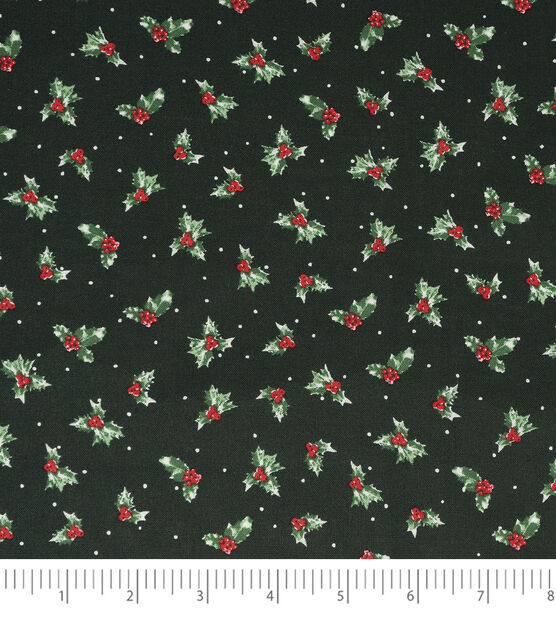 Singer 18 X 21 Holly On Green Christmas Cotton Fabric Quarter 1pc Joann