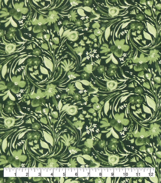 Floral Swirl Black 108 Wide Flannel Fabric Joann