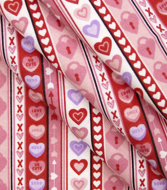 Pink And Red Valentine Stripe Valentines Day Cotton Fabric Joann
