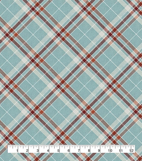 Fall Light Blue Plaid Bias Super Snuggle Flannel Fabric Joann
