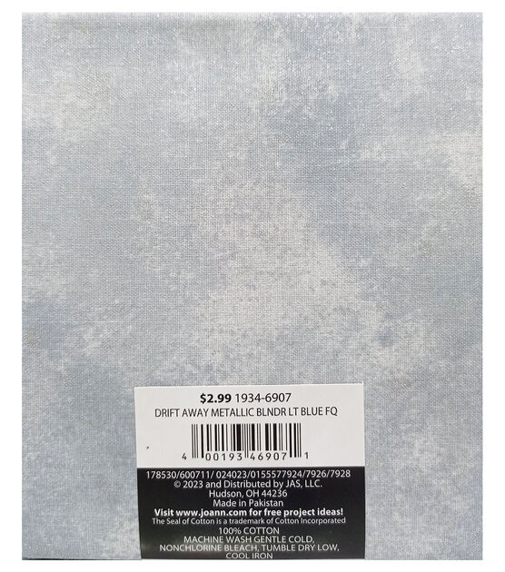 18 X 21 Light Blue Cotton Fabric Quarter 1pc By Keepsake Calico Joann
