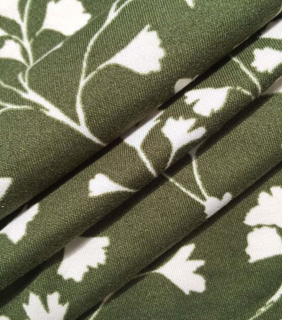 Growing Vines On Green Jersey Knit Fabric Joann