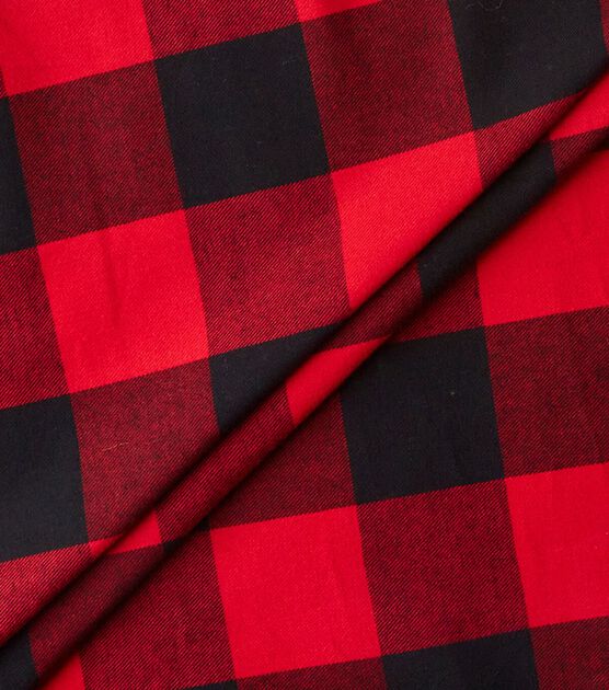 Eddie Bauer Red And Black Buffalo Check Cotton Tencel Flannel Fabric Joann