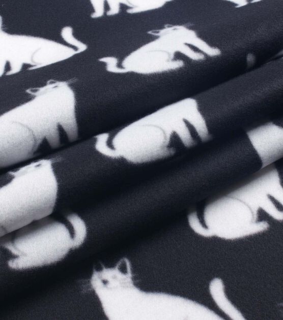 Cats On Black Craft Fleece Fabric By Happy Value Joann