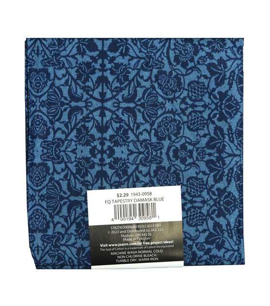 18 X 21 Blue Damask Cotton Fabric Quarter 1pc By Keepsake Calico Joann