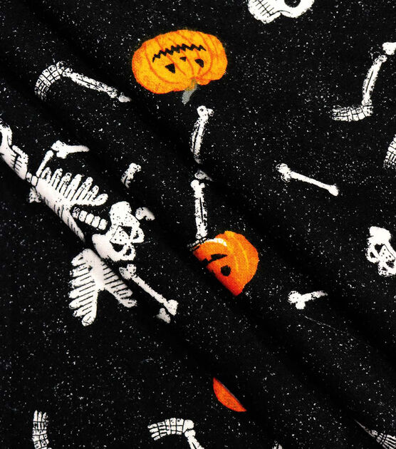 Skeleton Bones On Black Super Snuggle Flannel Fabric Joann