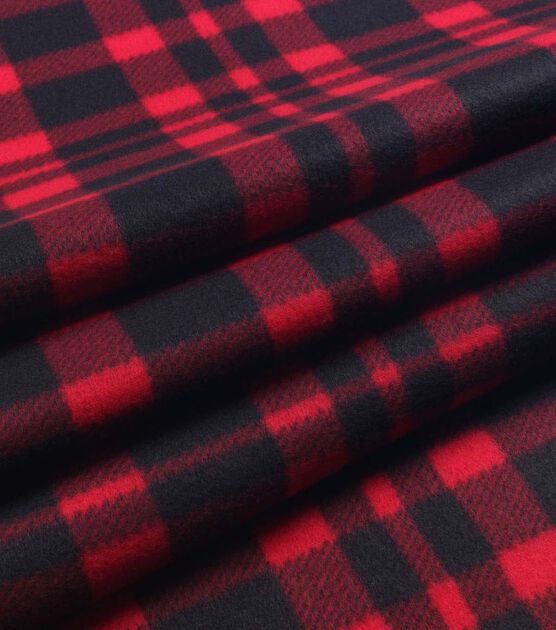 Red And Black Plaid Craft Fleece Fabric By Happy Value Joann