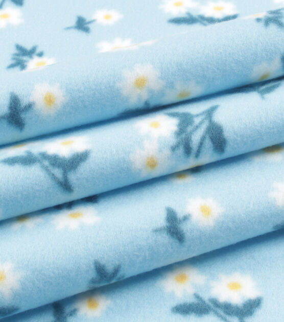 Blue Daisy Floral Blizzard Prints Fleece Fabric Joann