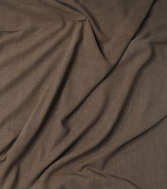 Dark Brown Slub Linen Rayon Blend Fabric Joann