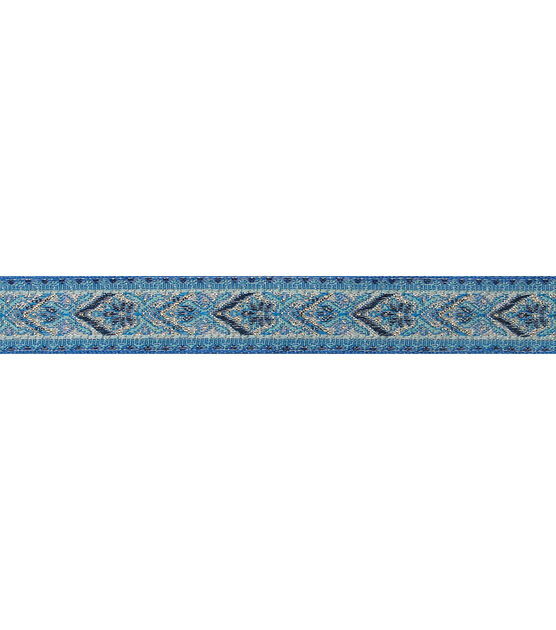 34 Blue Metallic Band Apparel Trim